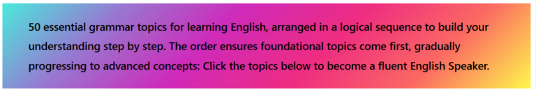 50 essential grammar topics for learning English - Multilingual Banega ...
